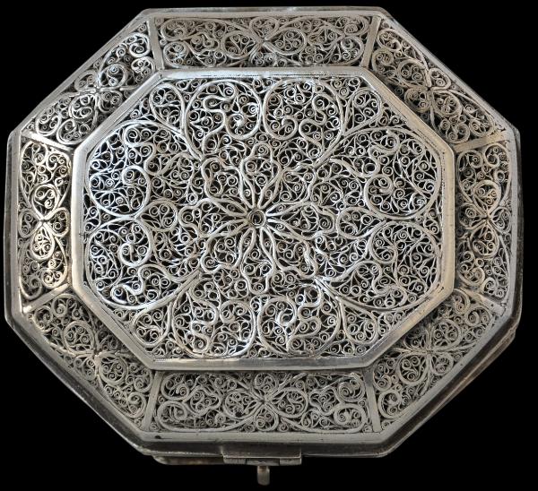 Batavian Silver Filigree Paan Box - Michael Backman Ltd